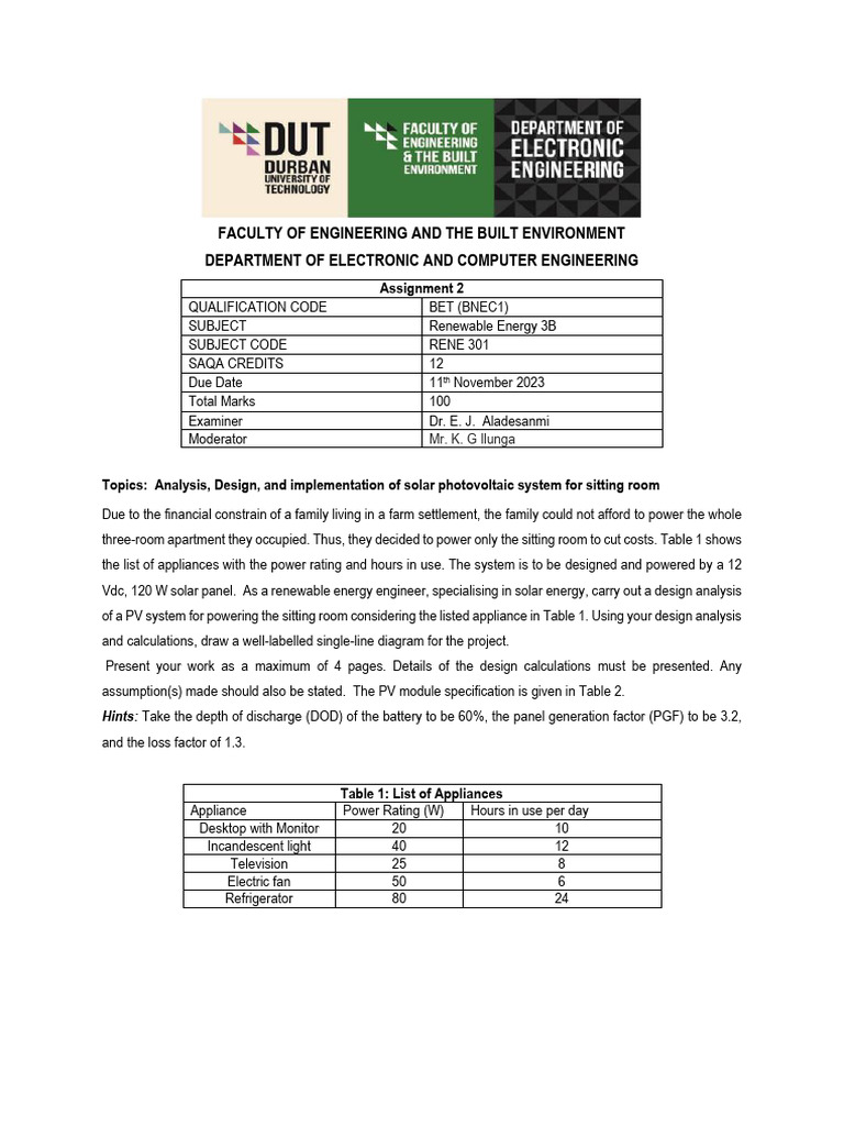 Assignment 2 | PDF | Solar Panel | Photovoltaics