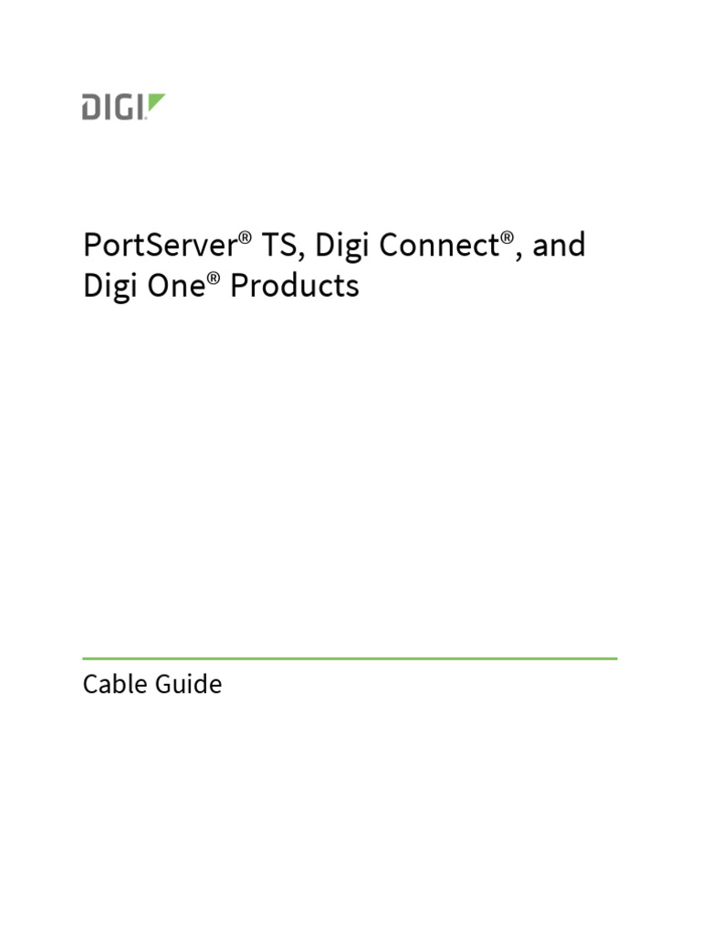 Cable Guide Portserver Ts Digi One And Connect Products Only Pdf