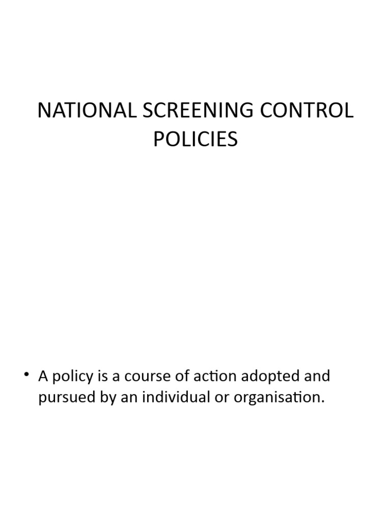 National Screening Control Policy | Download Free PDF | Screening ...