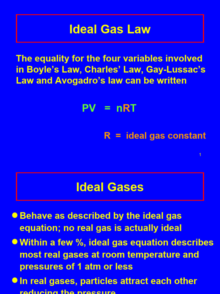 Ideal Gas Law and Gases in Equations | PDF | Gases | Mole (Unit)
