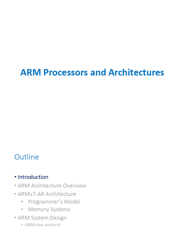 Lecture 05 ARM Processors | PDF | Cpu Cache | Computer Science