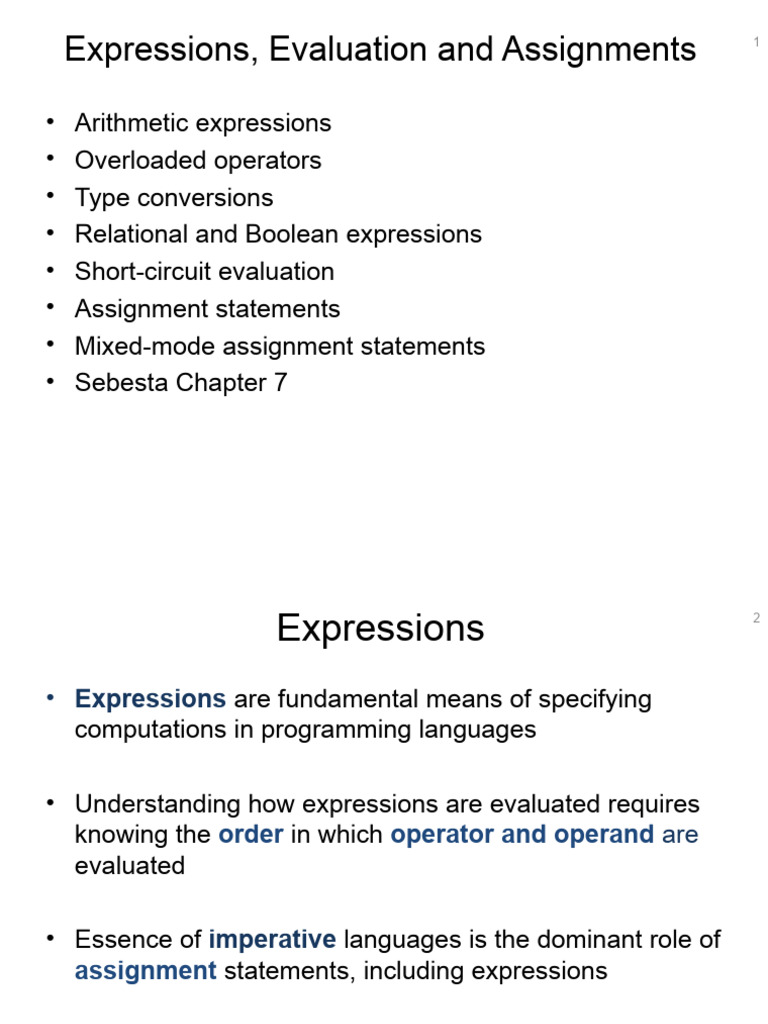 7 Expressions | PDF | Boolean Data Type | Parameter (Computer Programming)