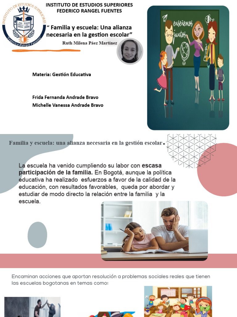 Familia y Escuela - Una Alianza Necesaria en Gestión Escolar ...