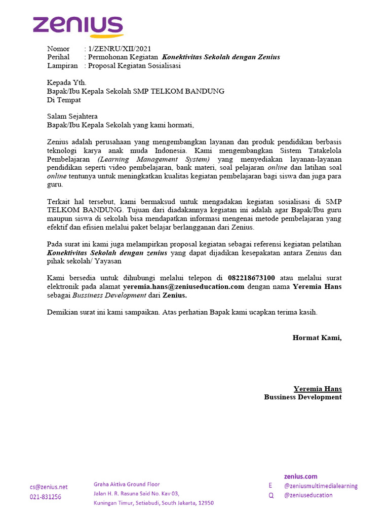 Proposal ZenSis | PDF | Bisnis