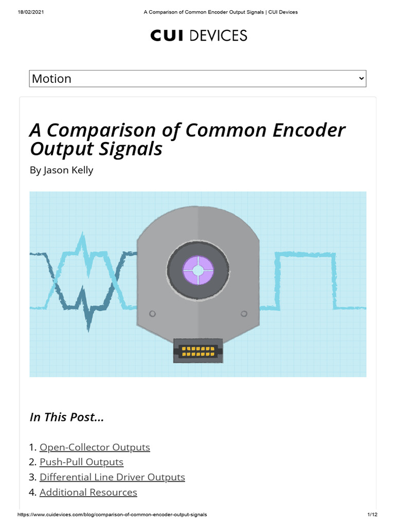 Comparison of Common Encoder Output Signals | PDF | Electricity ... Comparison of Common Encoder Output Signals | PDF | Electricity ...