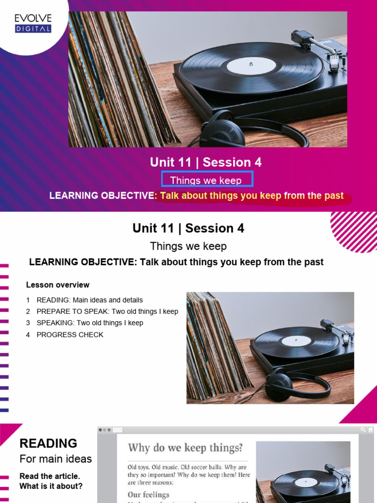 Unit 11 - Session 4: Things We Keep | PDF