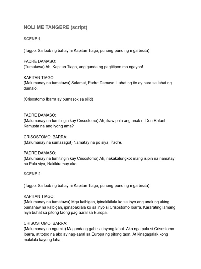 Noli Me Tangere (Script) | PDF