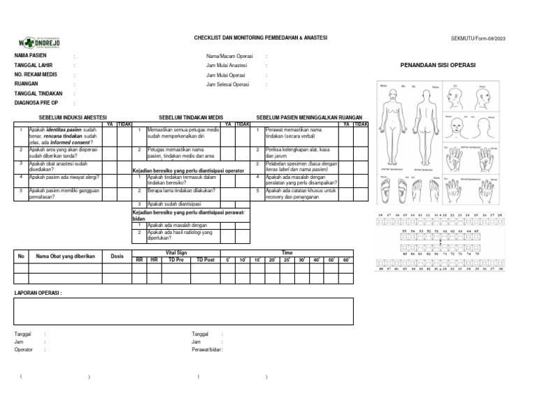 5.3.4.b. Form Monitoring Anastesi, Pembedahan dan Penandaan Sisi ...