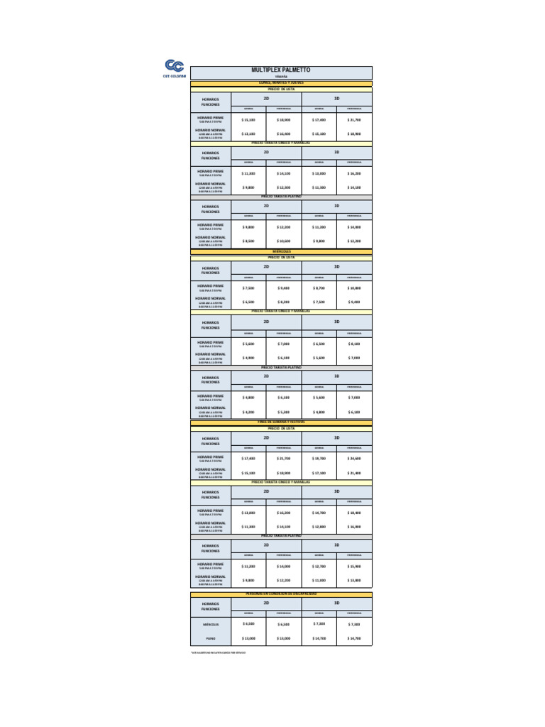 Precios Portal - Palmetto | PDF