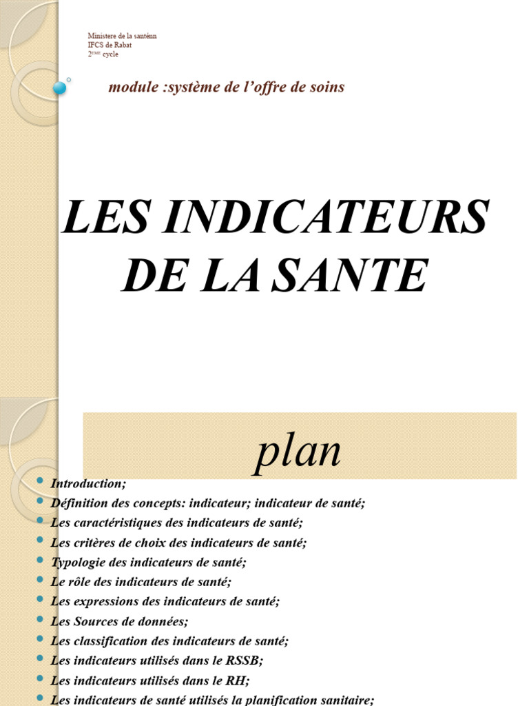 Les Indicateurs | PDF | Taux de mortalité | Incidence (épidémiologie)