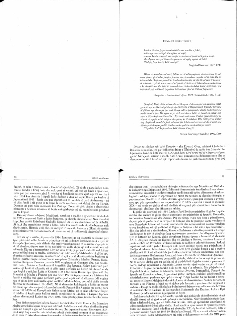 Lufta e Parë Botërore (Hobsbawm) | PDF