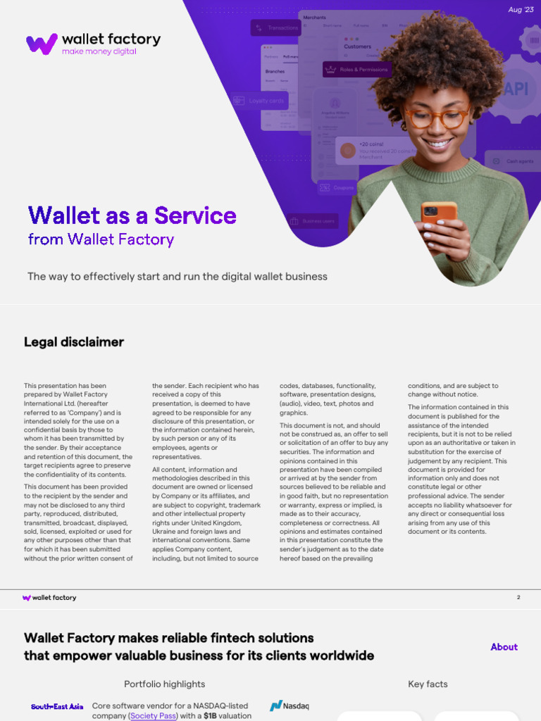 Wallet Factory - Overview Deck - Aug'23 | PDF | Point Of Sale | Apple Pay