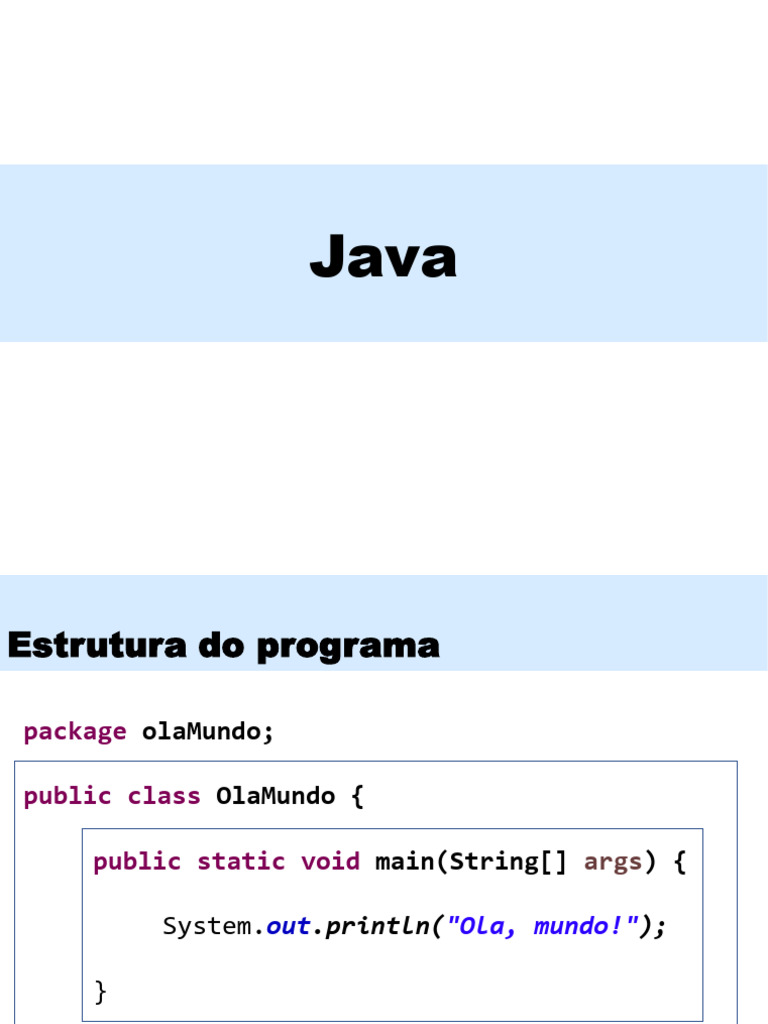 Linguagem Java | PDF | Lógica matemática | Engenharia da Computação