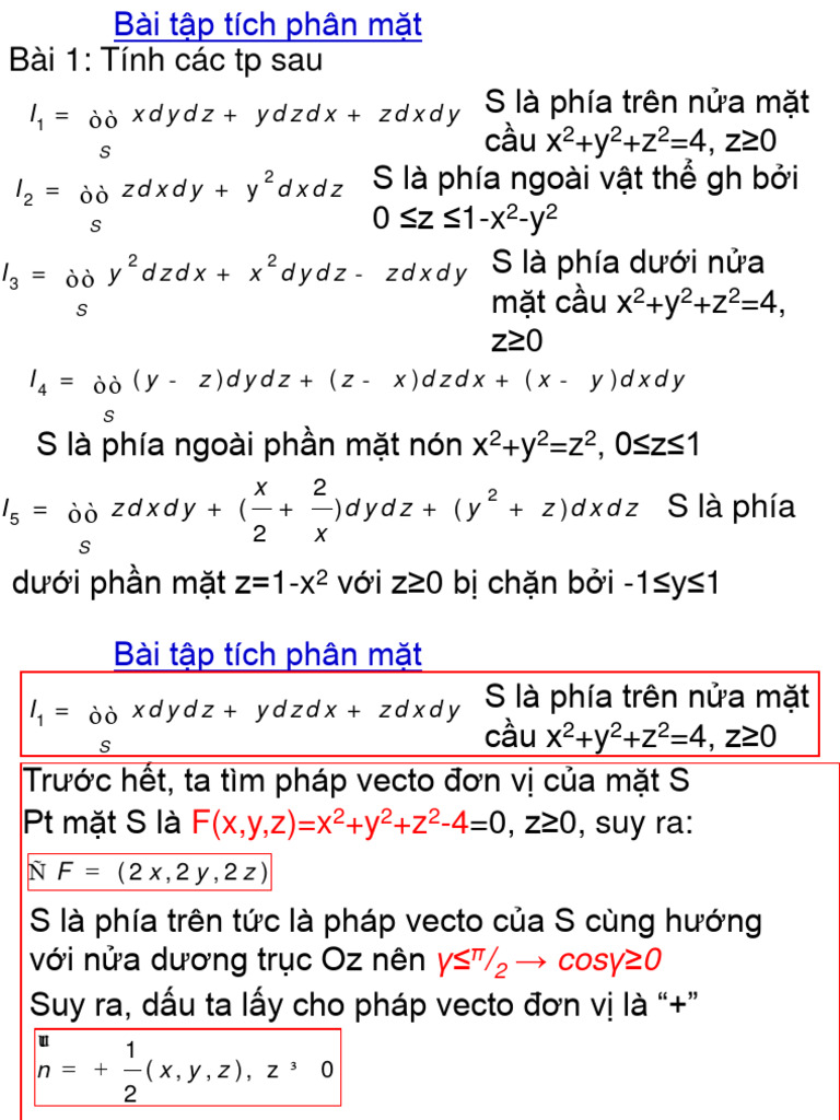 Giai-Tich-2 - Bai-Tap-Tich-Phan-Mat - (Cuuduongthancong - Com) | PDF