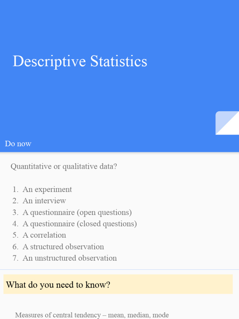 Measures of Central Tendency | PDF | Level Of Measurement | Mean