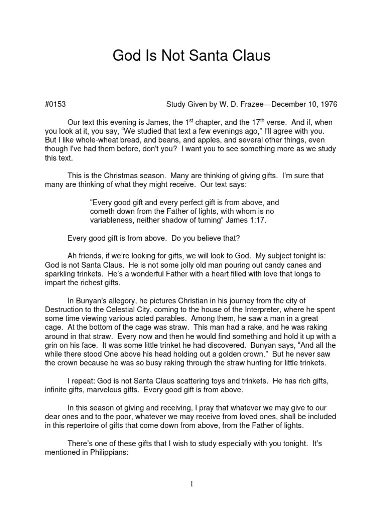0153 God Is Not Santa Claus | PDF | Paul The Apostle | Jesus