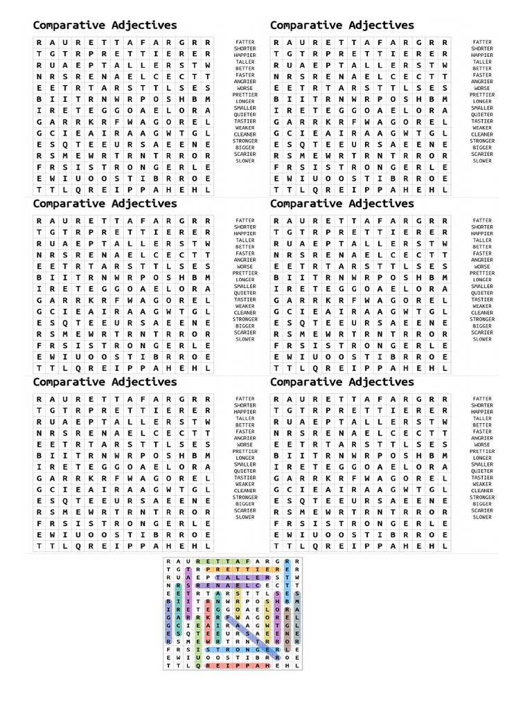 Wordsearch Comparatives | PDF