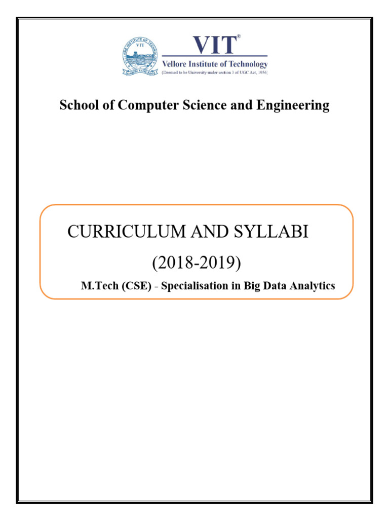M.Tech (CSE) Big Data Analytics Curriculum | Download Free PDF | Apache Spark | Apache Hadoop