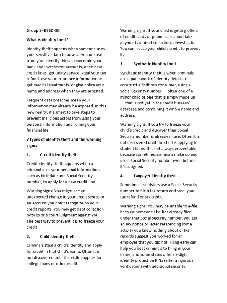 Group 5 ICT HANDOUTS-FINAL | PDF | Security Hacker | Identity Theft