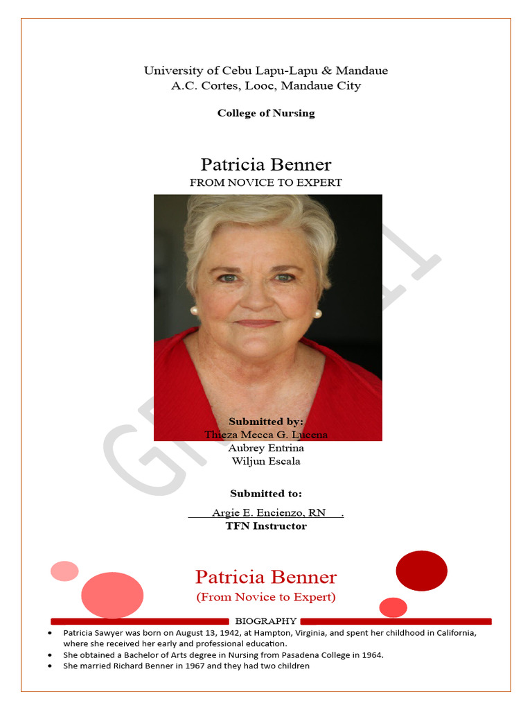 Outline of Patricia Benner Ncm100 | PDF | Nursing | Expert