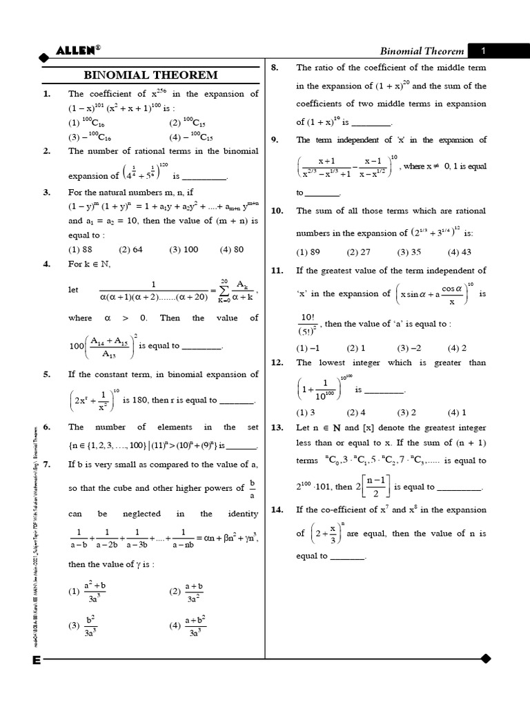 Binomial Theorem Pdf Abstract Algebra Complex Analysis
