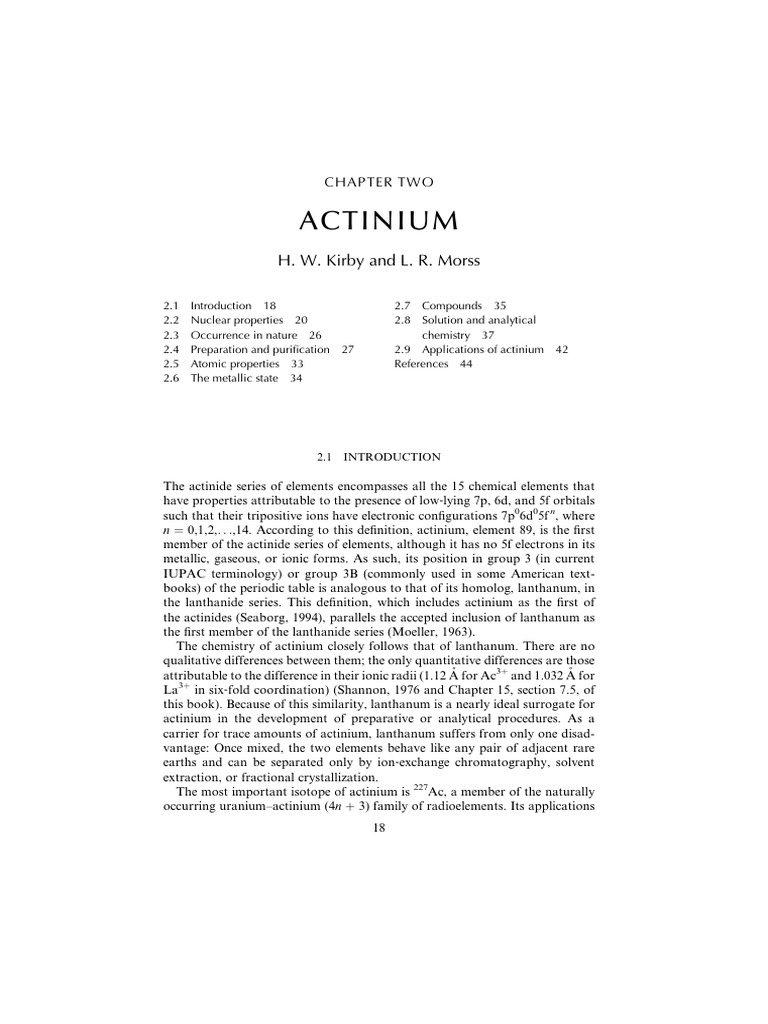 Actinium | PDF | Actinide | Chemistry