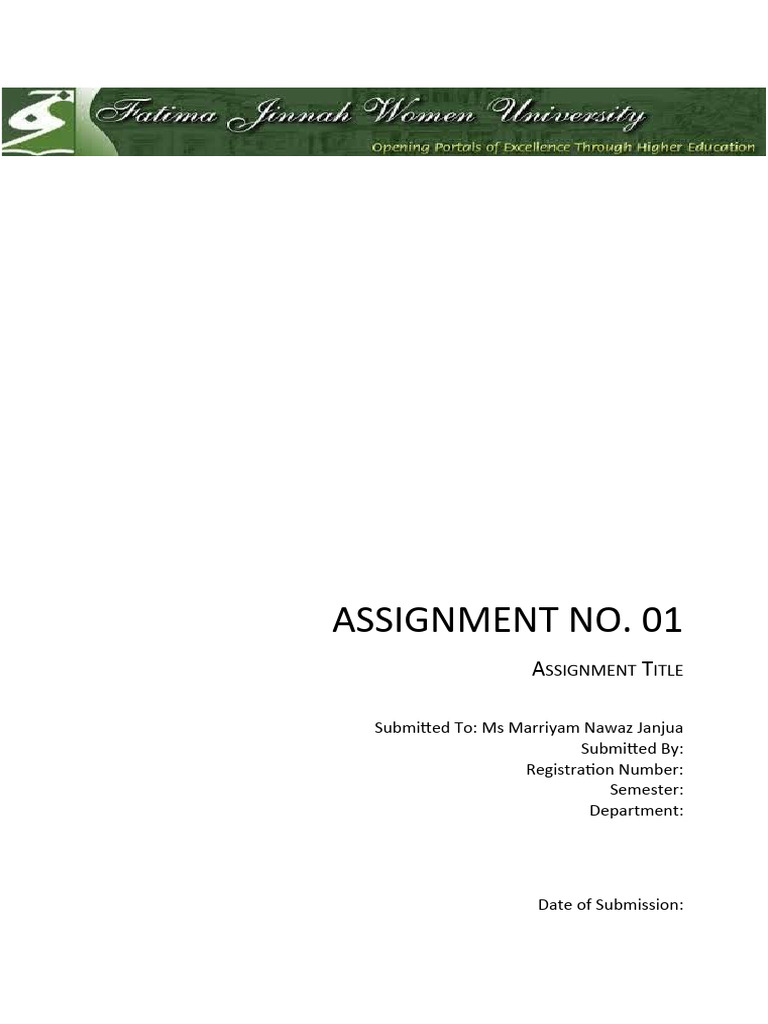 Assignment Cover Page | PDF
