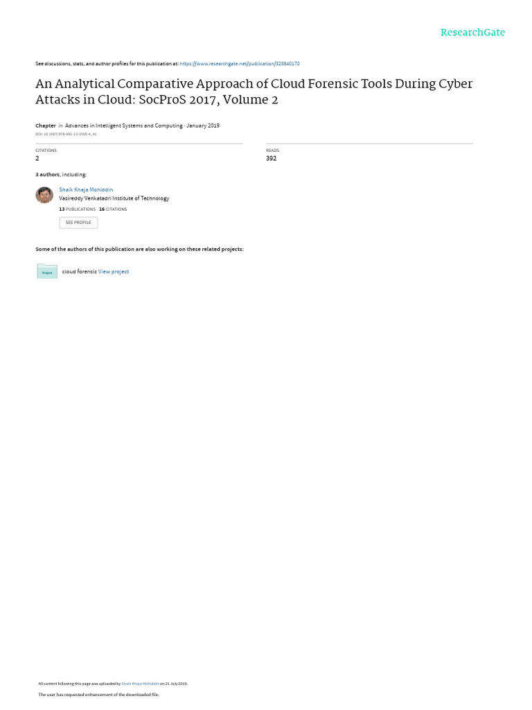An Analytical Comparative Approach of Cloud Forens | PDF | Software As A Service | Cloud Computing