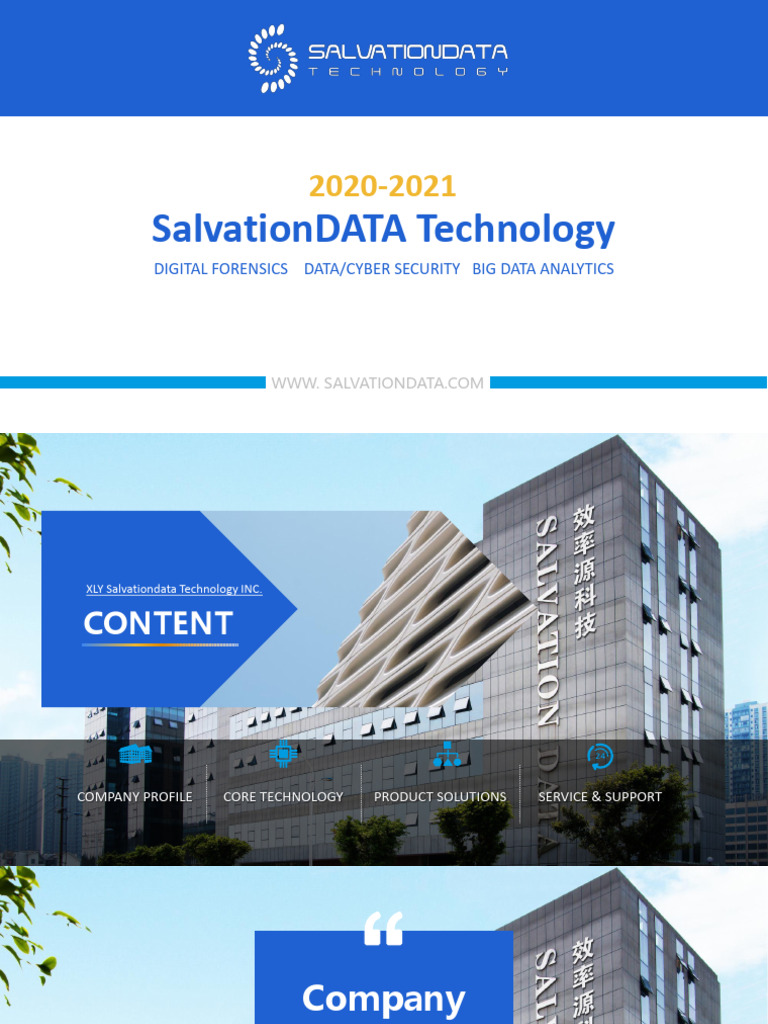 SalvationDATA Company Introduction 2020 | PDF | Computer Hardware | Computer Forensics