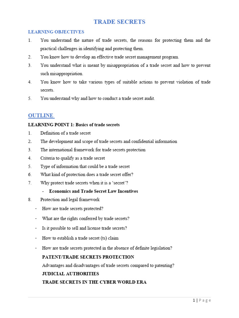 Trade Secrets Infringement Online | PDF | Trade Secret | Patent