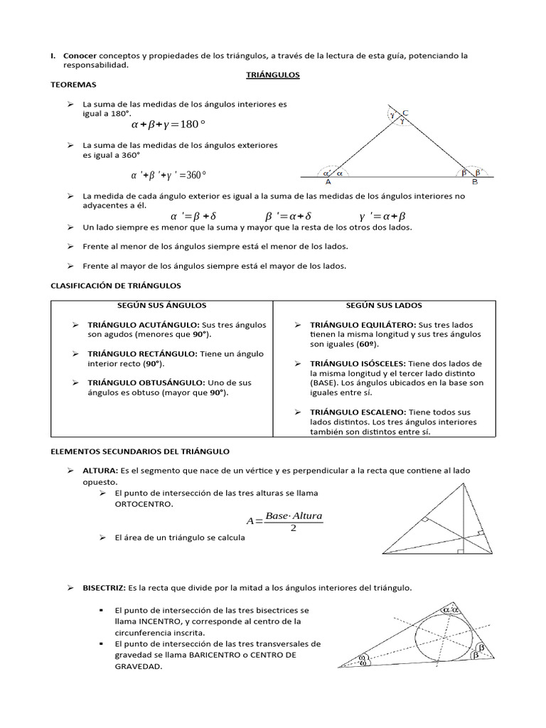 Guia-de-triangulos-7° | PDF | Triángulo | Geometría del plano euclidiano