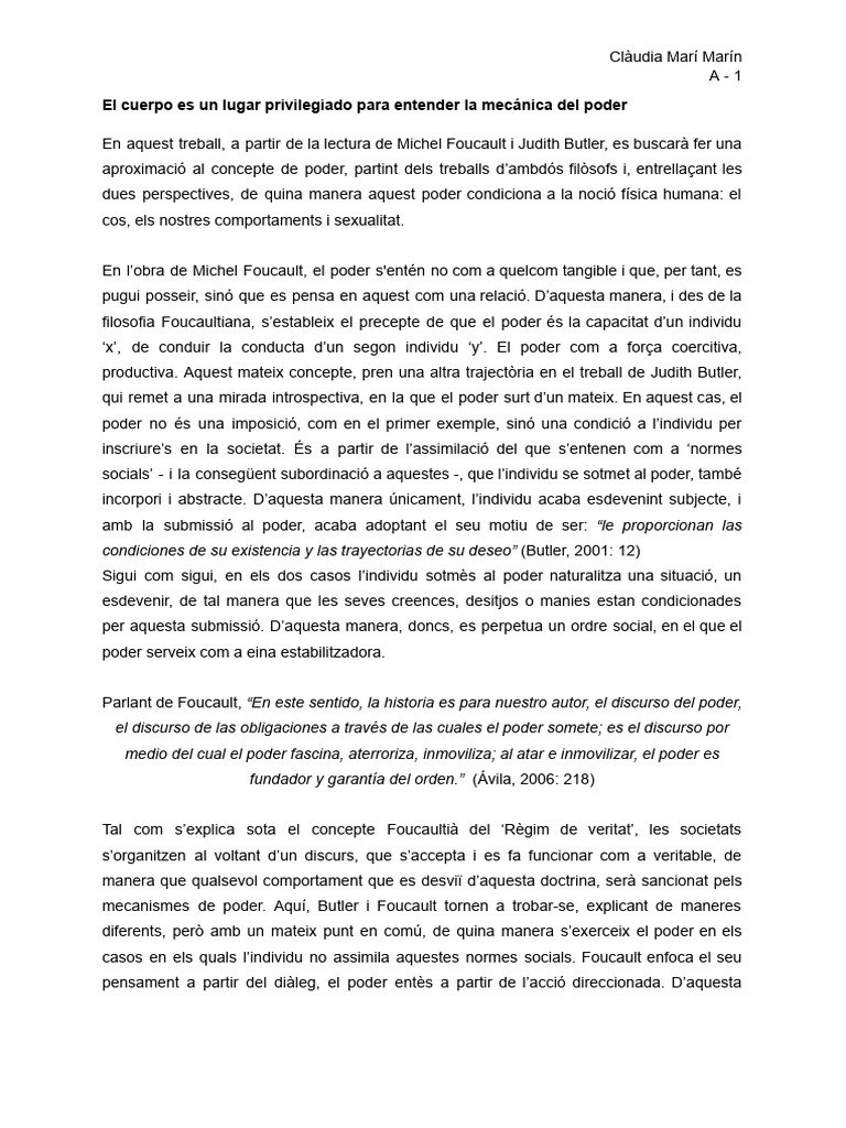 Treball 2 - Teoria Social, Clàudia Marí | PDF