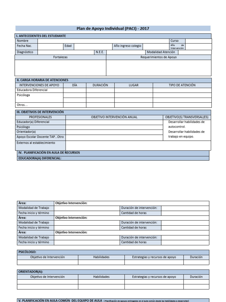 Formato Modelo Paci | PDF | Salón de clases | Evaluación