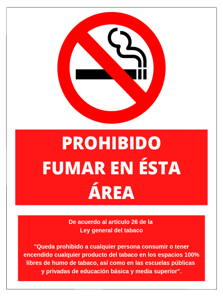Prohibido Fumar en Esta Area | PDF