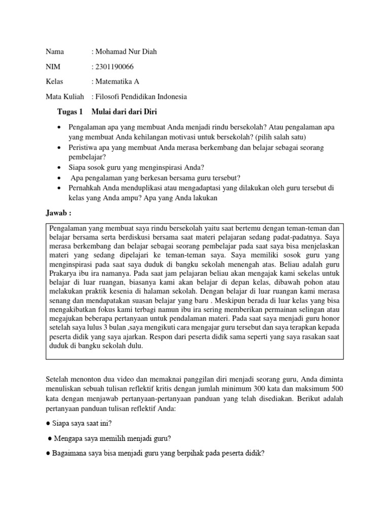 Mulai Dari Diri FPI T1 - MND | PDF