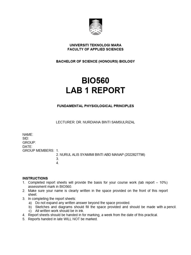 Lab Report Bio560 | PDF | Digestion | Human Digestive System
