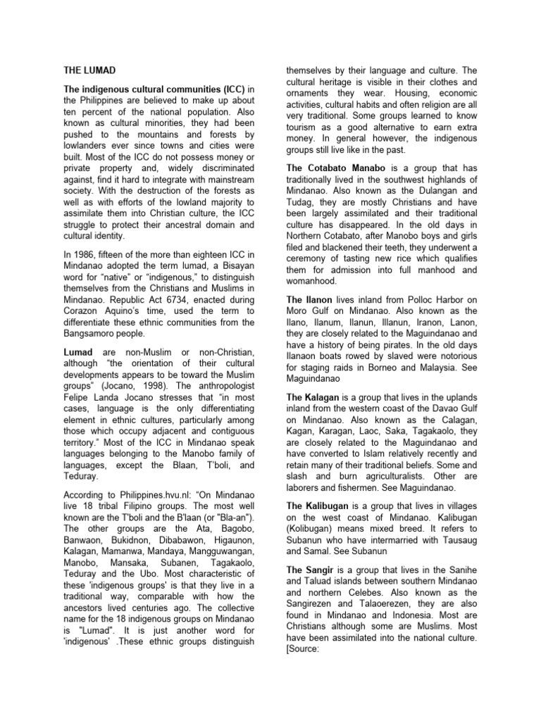 Indigenous People | PDF | Mindanao | Philippines