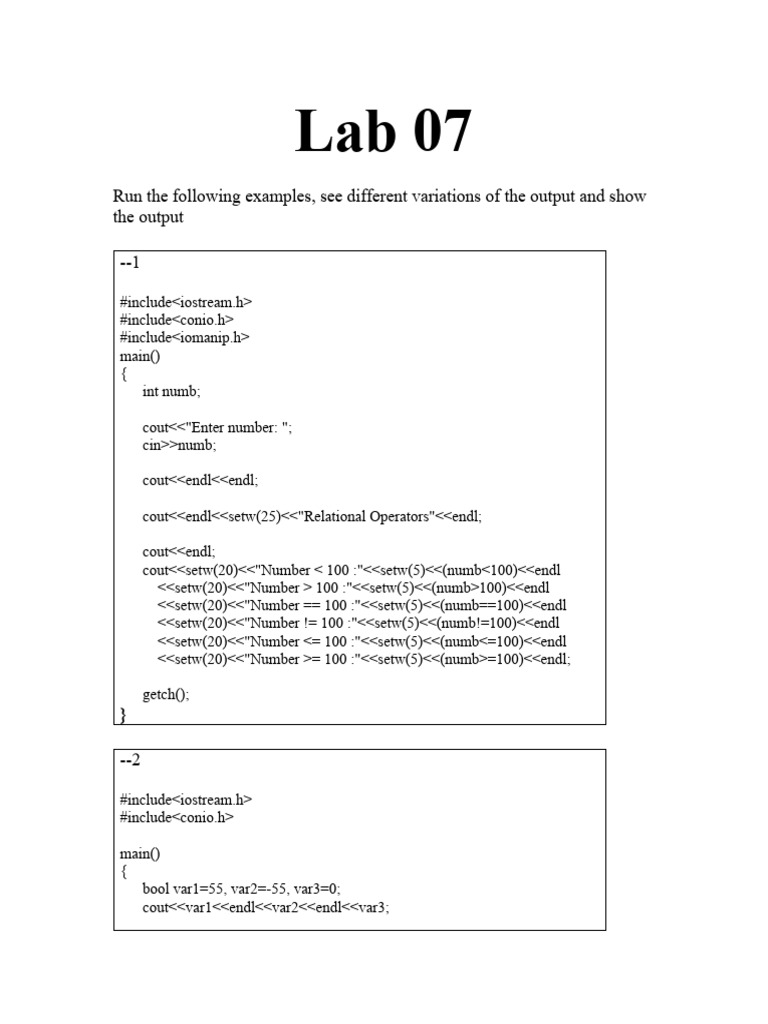 Lab 07 | PDF | Namespace | Computer Engineering Lab 07 | PDF | Namespace | Computer Engineering