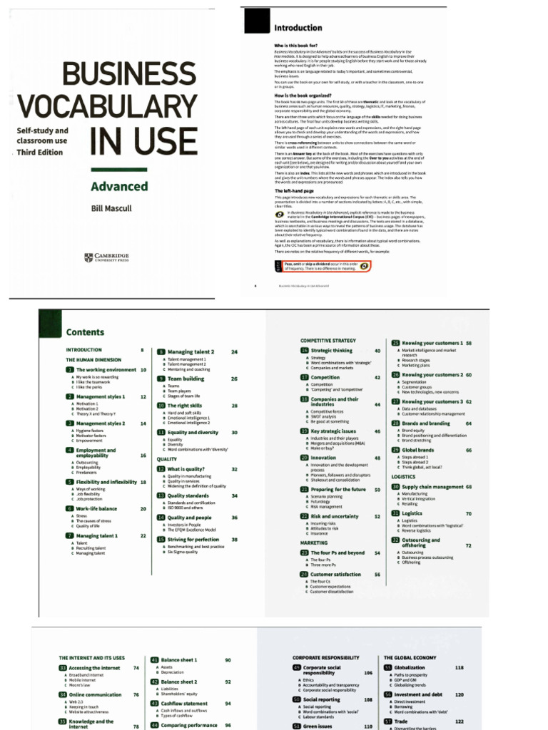 Business Vocabulary in Use Lesson 1 To 7 | PDF