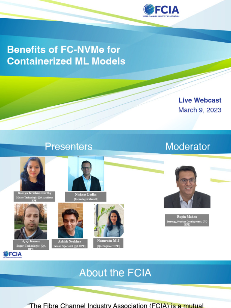 FCIA Benefits of FC NVMe For Containerized ML Models 1 | PDF | Machine ... FCIA Benefits of FC NVMe For Containerized ML Models 1 | PDF | Machine ...