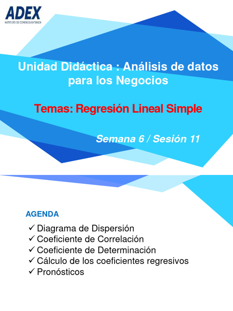 Sesión11 - Regresión Lineal Simple | PDF | Análisis de regresión ...