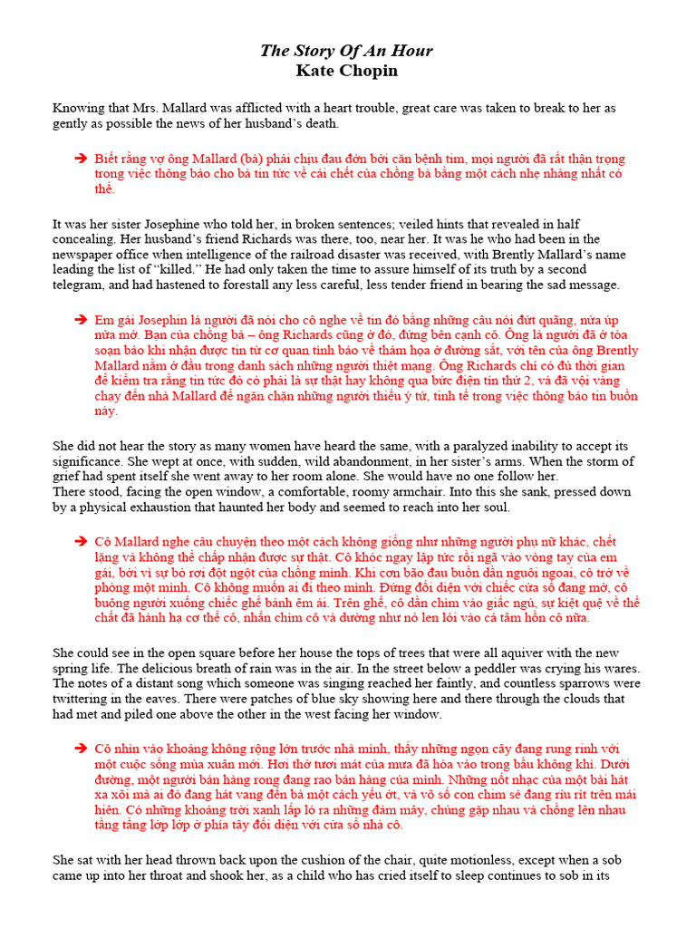Unit 5 The Story of An Hour | PDF
