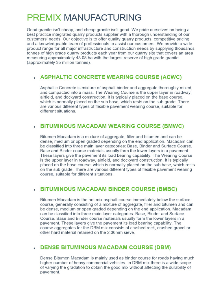 PREMIX | PDF | Road Surface | Construction Aggregate