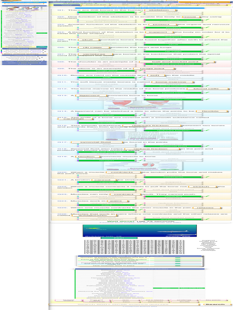 Bones and Joints Quiz Questions - Footprints-Science GCSE Science Animations and Quizzes | PDF ...