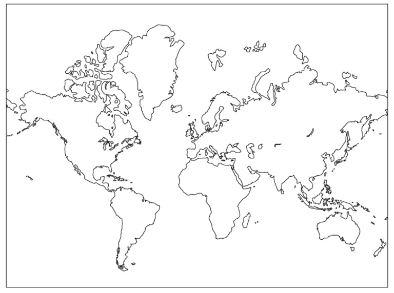 Empty World Map For Practice G.C.E OL Examination Map Marking | PDF