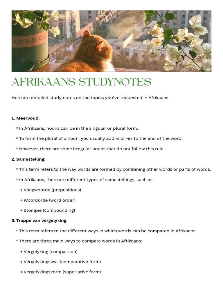 Afrikaans Studynotes Term 4 | Download Free PDF | Human Communication ...