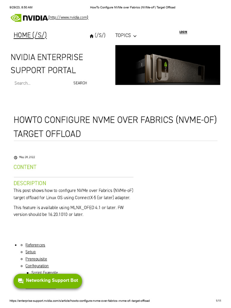 HowTo Configure NVMe Over Fabrics (NVMe-oF) Target Offload 2022-0528 ... HowTo Configure NVMe Over Fabrics (NVMe-oF) Target Offload 2022-0528 ...