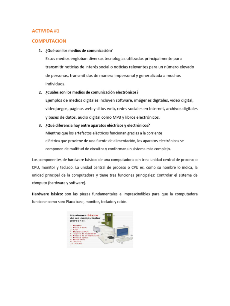 ACTIVIDA # 1 Computacion | PDF