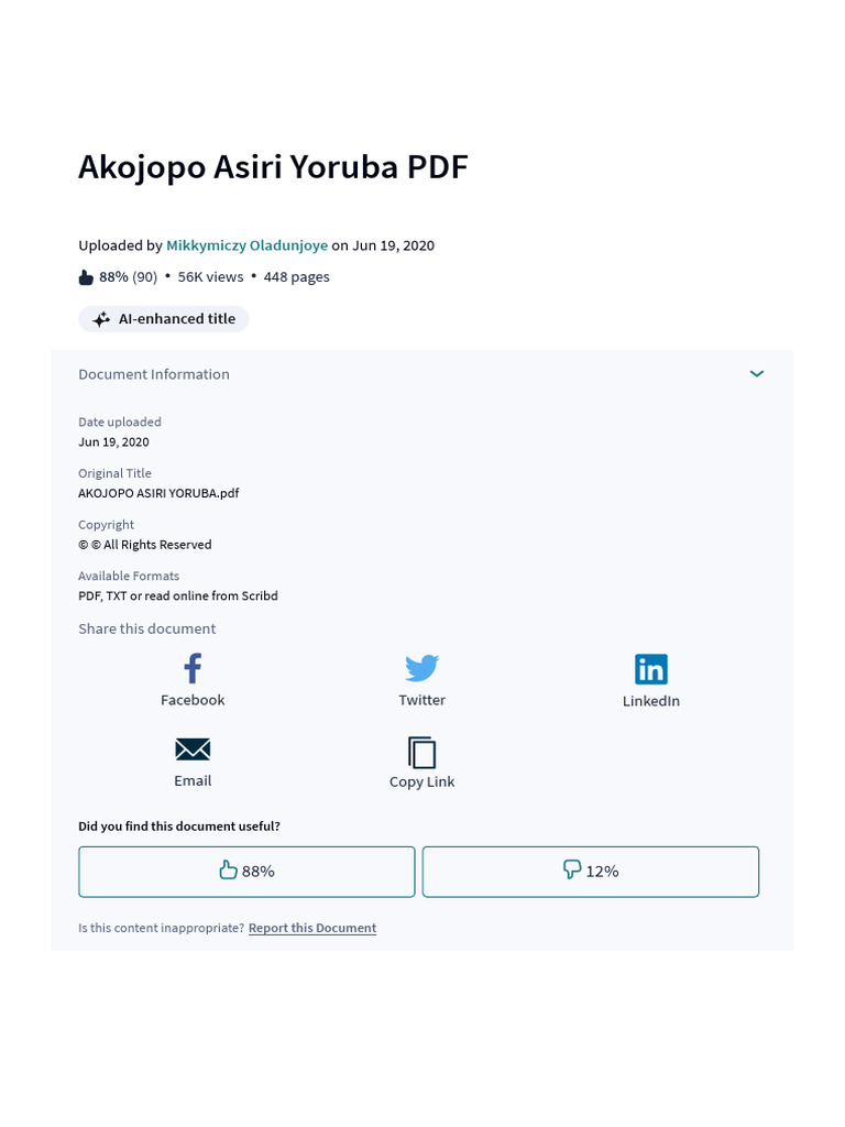 Akojopo Asiri Yoruba PDF PDF 3 | PDF | Scribd | Computer Mediated Communication
