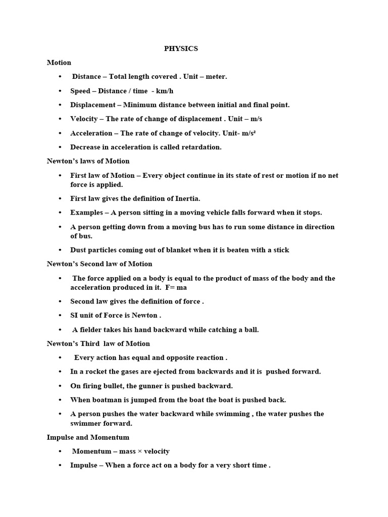 PHYSICS | PDF | Force | Acceleration